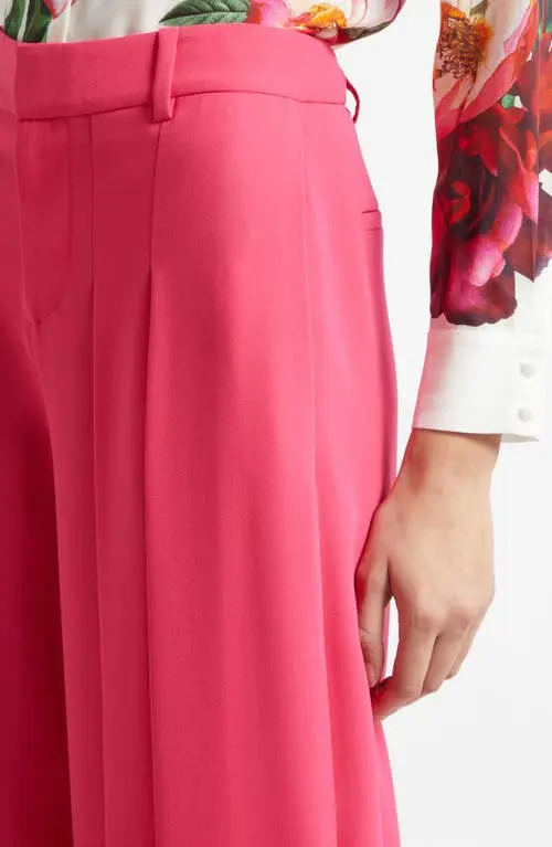 Alice + Olivia Blaire Pleated Wide-leg Pants - Deep Pink