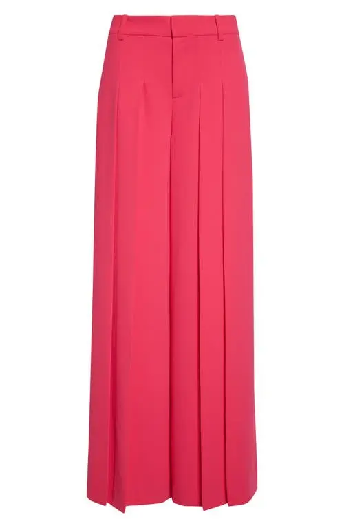 Alice + Olivia Blaire Pleated Wide-leg Pants - Deep Pink