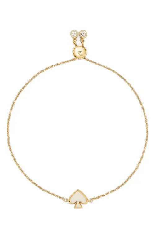 Kate Spade New York Enamel Spade Charm Slider Bracelet - White