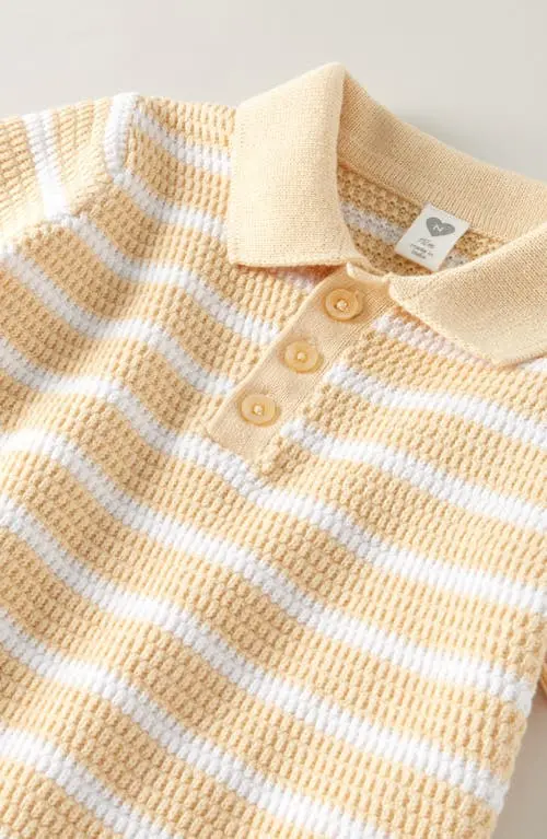 Nordstrom Cotton Polo Sweater Romper - Yellow Summer Gill Stripe