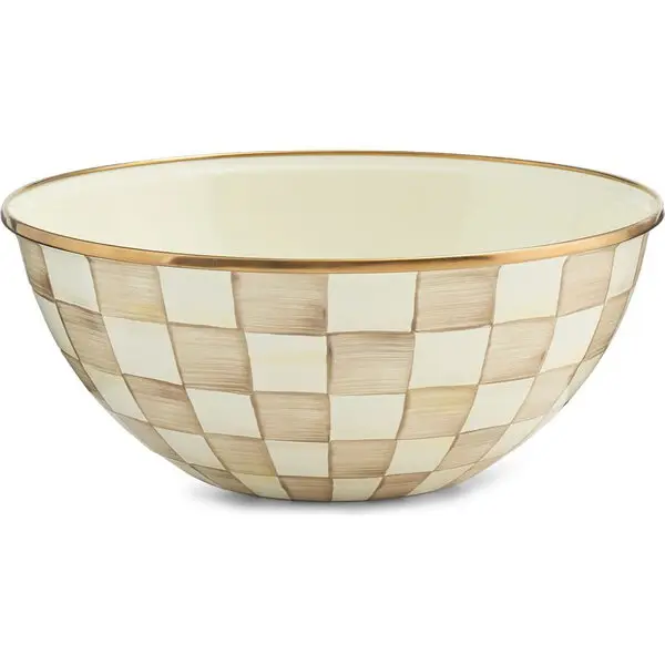 MACKENZIE-CHILDS Check Large Everyday Bowl - Mocha
