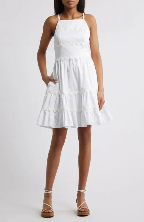 Lilly Pulitzer® Angelynn Rickrack Fit & Flare Dress - Resort White