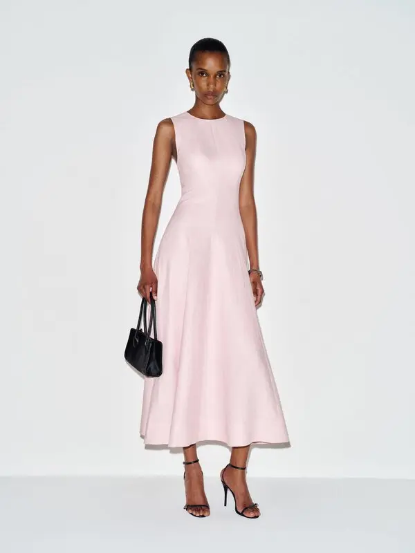 REFORMATION Cecilia Linen Dress - Pink