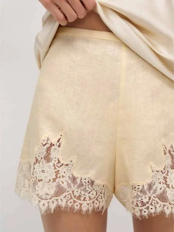 REFORMATION Linen Shorts - Ivory