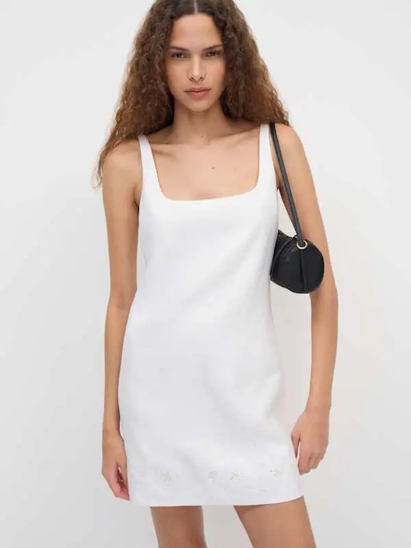 REFORMATION Koa Linen Mini Dress - Ivory