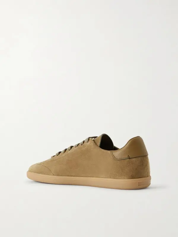 Zegna 232 Leather-trimmed Suede Sneakers - Brown