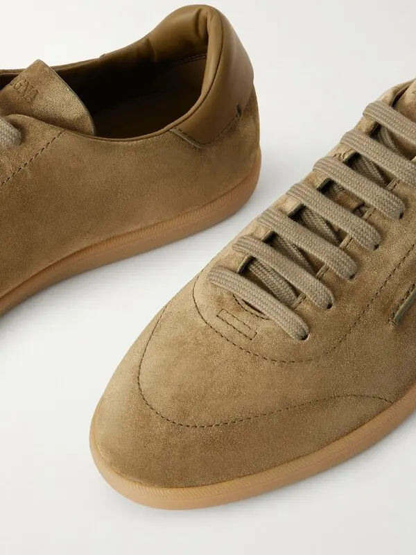 Zegna 232 Leather-trimmed Suede Sneakers - Brown