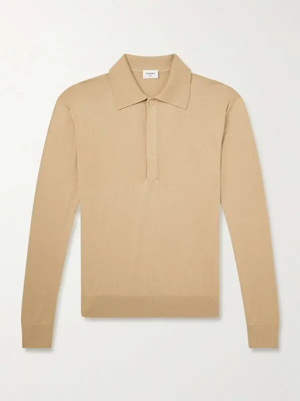 Saint Laurent Silk And Cotton-blend Polo Sweater