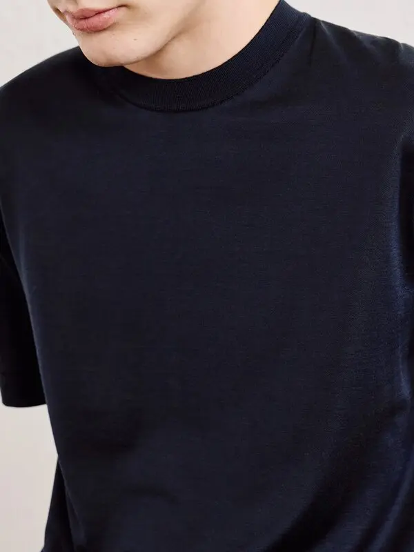 Zegna Cotton And Silk-blend Jersey T-shirt - Blue