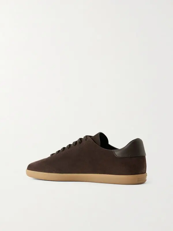Zegna 232 Leather-trimmed Suede Sneakers - Brown