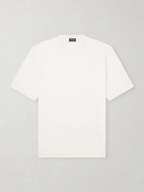 Zegna Cotton And Silk-blend Jersey T-shirt - White