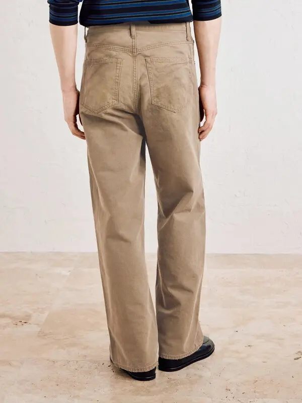 SSSTEIN Straight-leg Distressed Cotton Trousers - Neutrals