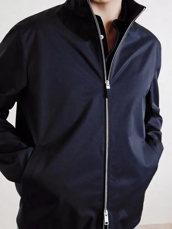 Zegna Motorin 100cc Jersey Blouson Jacket - Blue