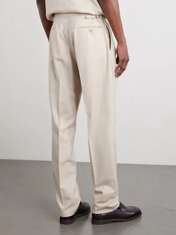 Ralph Lauren Purple Label Straight-leg Pleated Wool-flannel Trousers