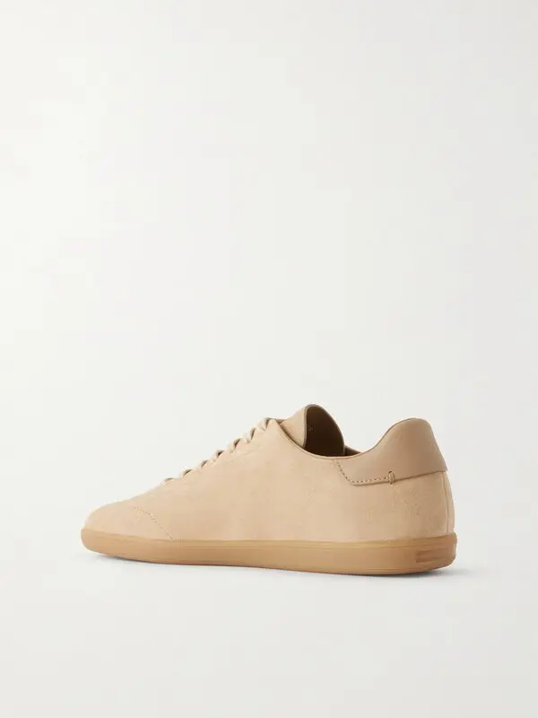 Zegna 232 Leather-trimmed Suede Sneakers - Neutrals