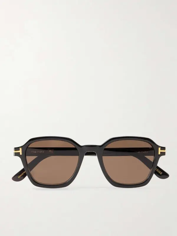 TOM FORD Round-frame Acetate Sunglasses - Black