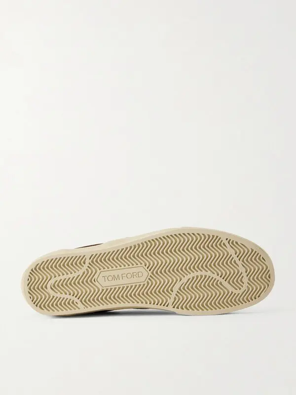 TOM FORD Perforated Suede Slip-on Sneakers - Brown