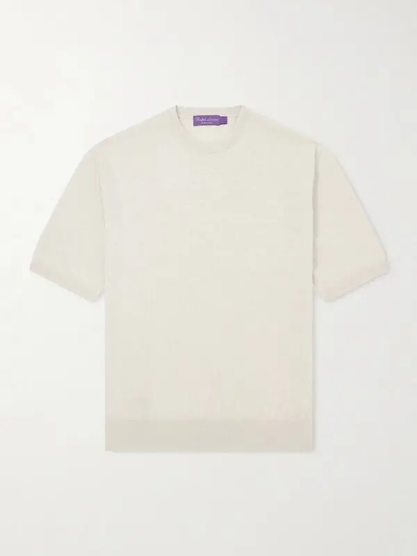 Ralph Lauren Purple Label Cashmere-blend T-shirt - Neutrals
