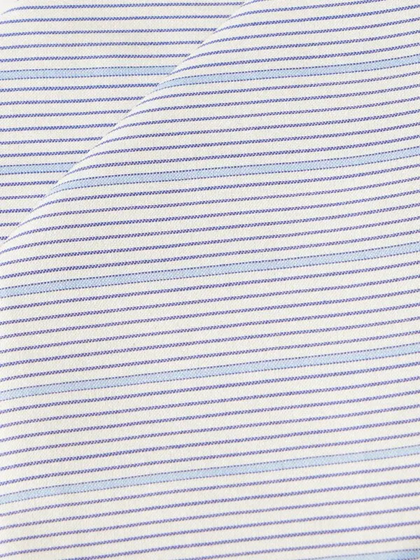 Saint Laurent Striped Silk-voile Neck Tie - Blue