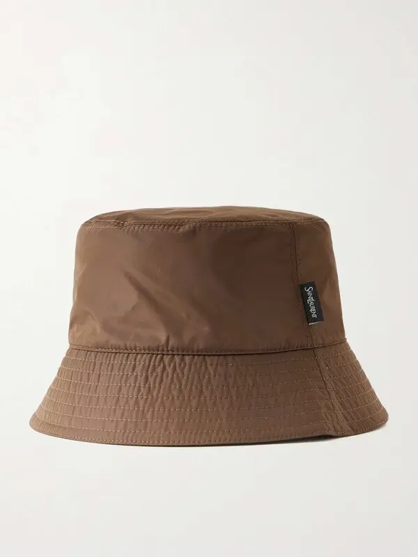 Saint Laurent Recycled Shell Bucket Hat - Brown