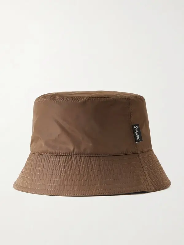 Saint Laurent Recycled Shell Bucket Hat - Brown