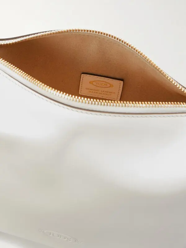 TOD'S Studded Leather Shoulder Bag - White