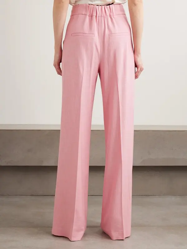 Veronica Beard Marbeau Canvas Wide-leg Trousers - Pink