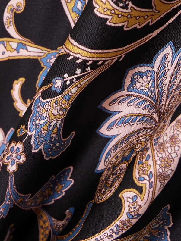 Veronica Beard Clover Paisley-print Silk-blend Charmeuse Midi Skirt - Black