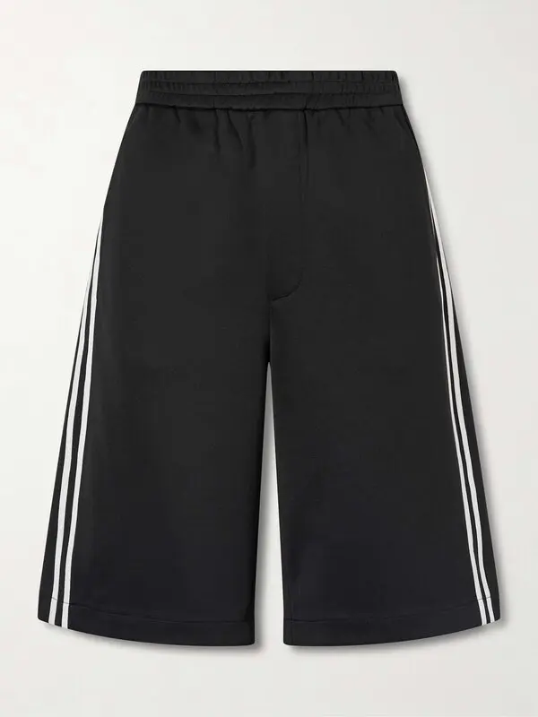 Tibi Active Striped Jersey Shorts