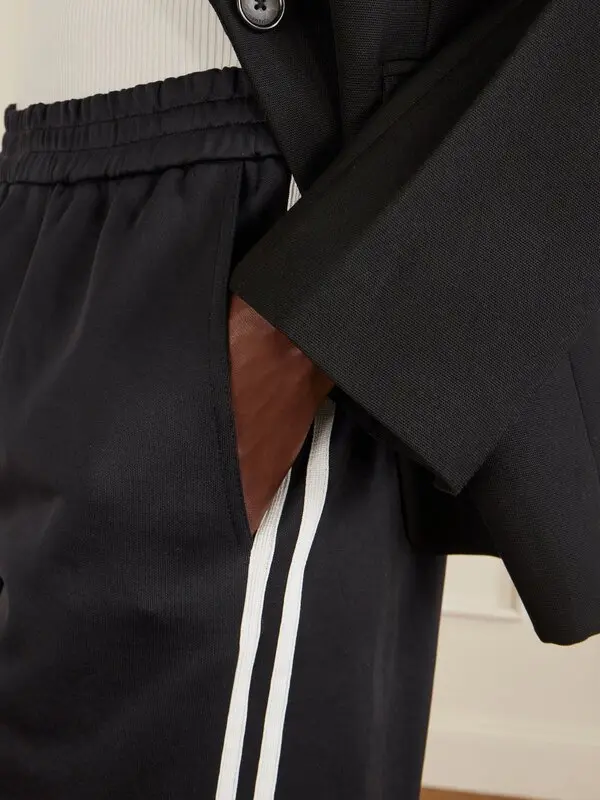 Tibi Active Striped Jersey Shorts