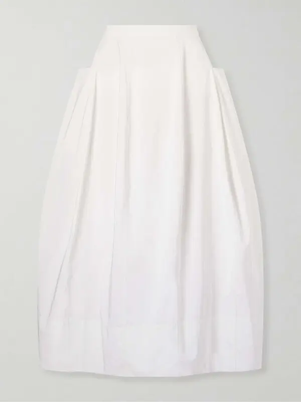 Tibi Lantern Paneled Shell Skirt - White