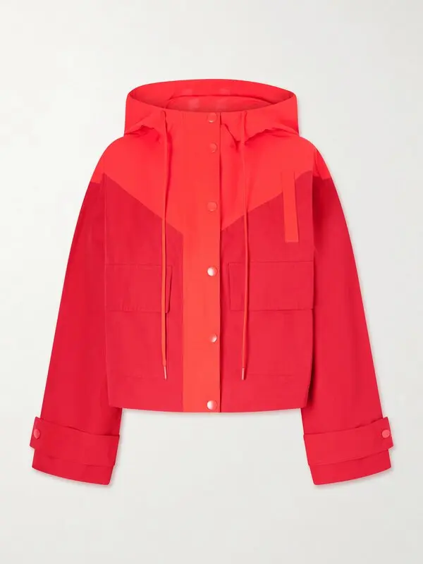 Staud Alta Hooded Two-tone Jacket - Red
