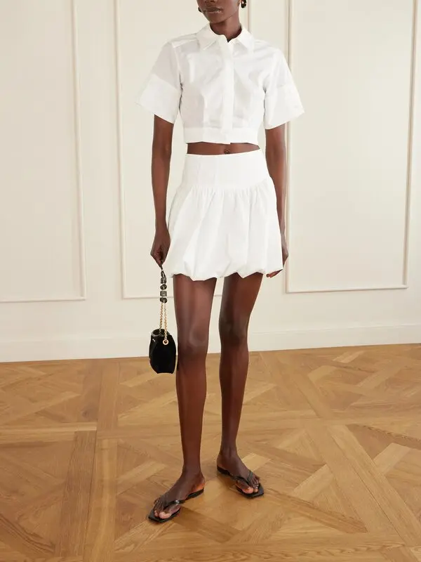 Simkhai Pippa Pleated Mini Skirt - White