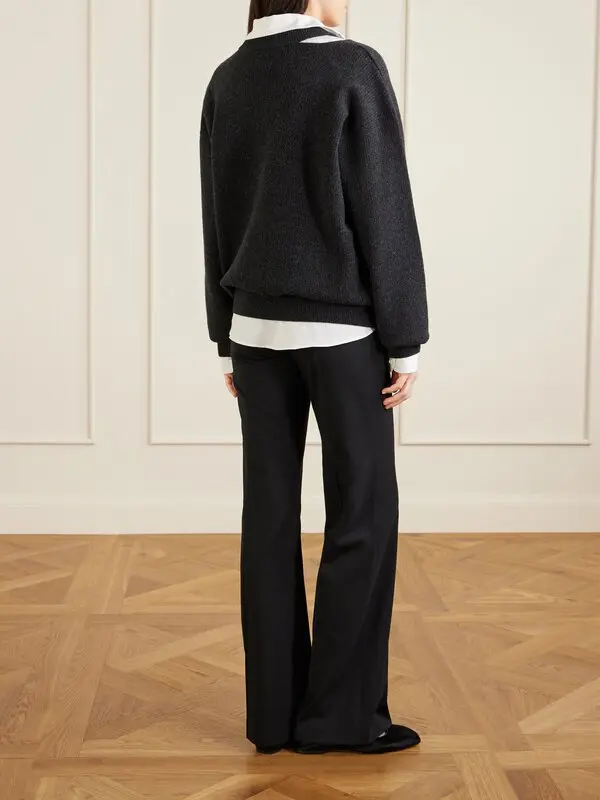 Simone Rocha Embellished Cut-out V-neck Sweater