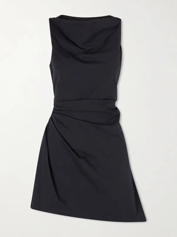 Staud Callie Gathered Cotton-blend Poplin Mini Dress
