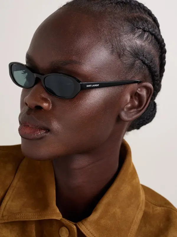 Saint Laurent Erin Oval-frame Sunglasses - Black