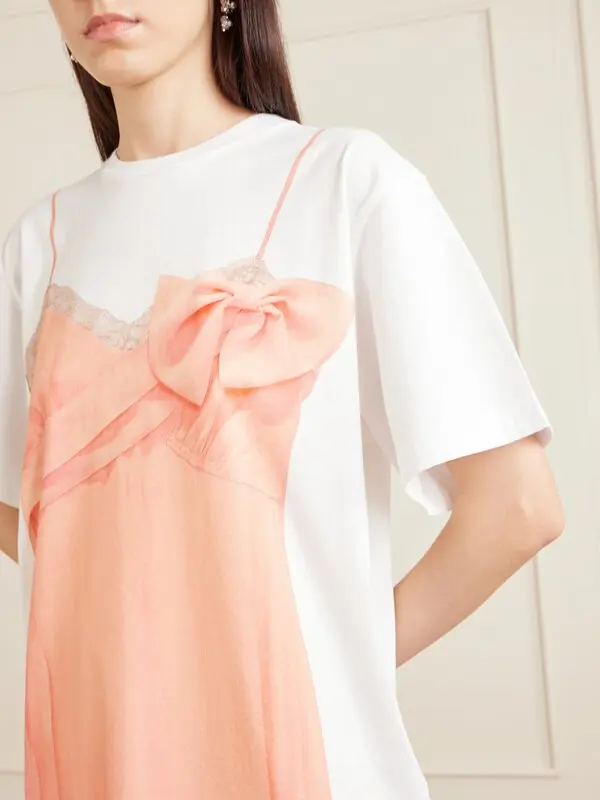 Simone Rocha Printed Cotton-jersey T-shirt - Orange