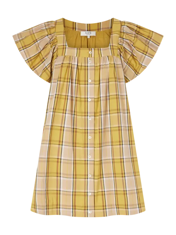Sea Copeland Plaid Cotton-poplin Mini Dress