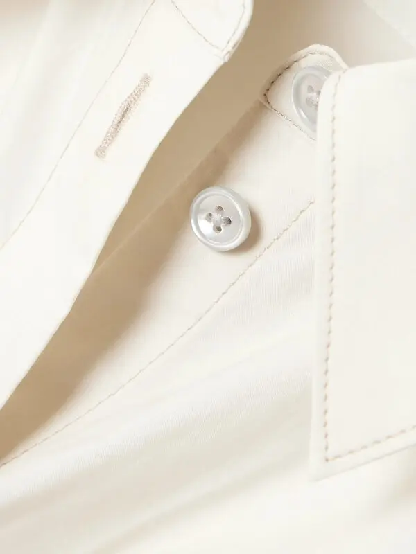 LEMAIRE Twisted Cotton And Silk-blend Poplin Wrap Shirt - Neutrals