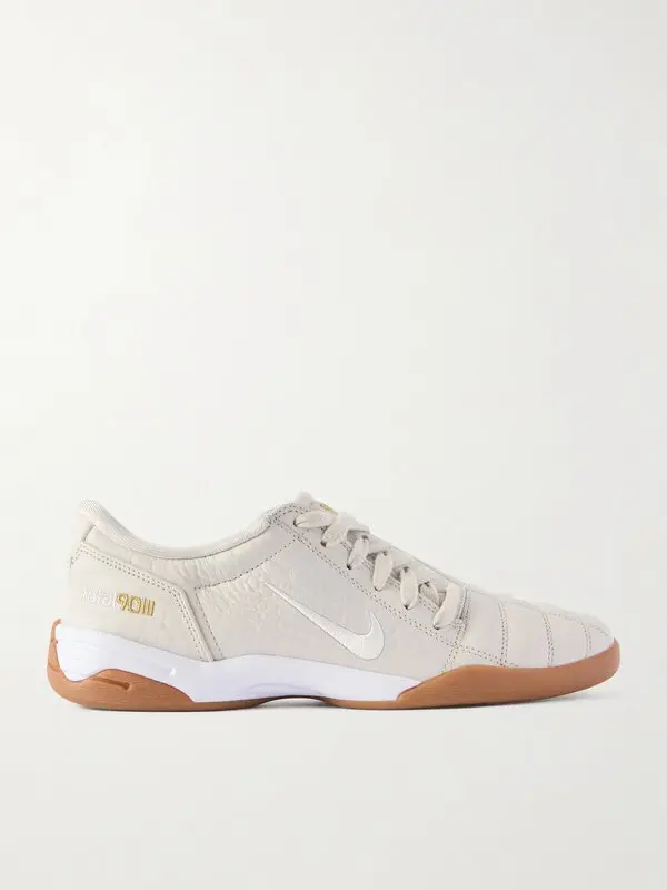 Nike T90 Embroidered Croc-effect Leather Sneakers - Neutrals