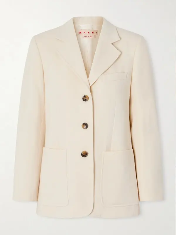 Marni Wool-crepe Blazer - Neutrals