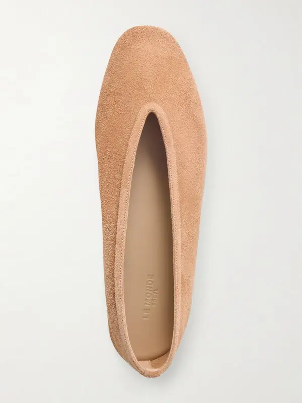 Le Monde Beryl Luna Suede Ballet Flats - Neutrals
