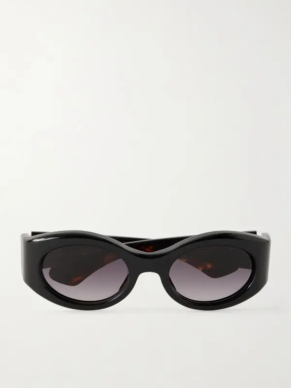 JACQUES MARIE MAGE Gia Oversized Oval-frame Sunglasses - Black
