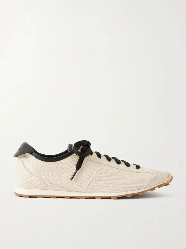 Jacquemus Les Tennis Leather-trimmed Canvas Sneakers - Neutrals