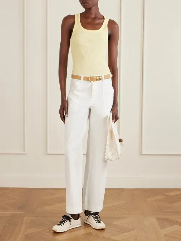 Jacquemus Les Tennis Leather-trimmed Canvas Sneakers - Neutrals