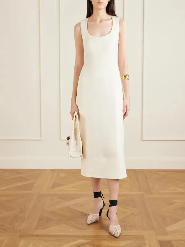 Jacquemus Tablier Linen-blend Midi Dress