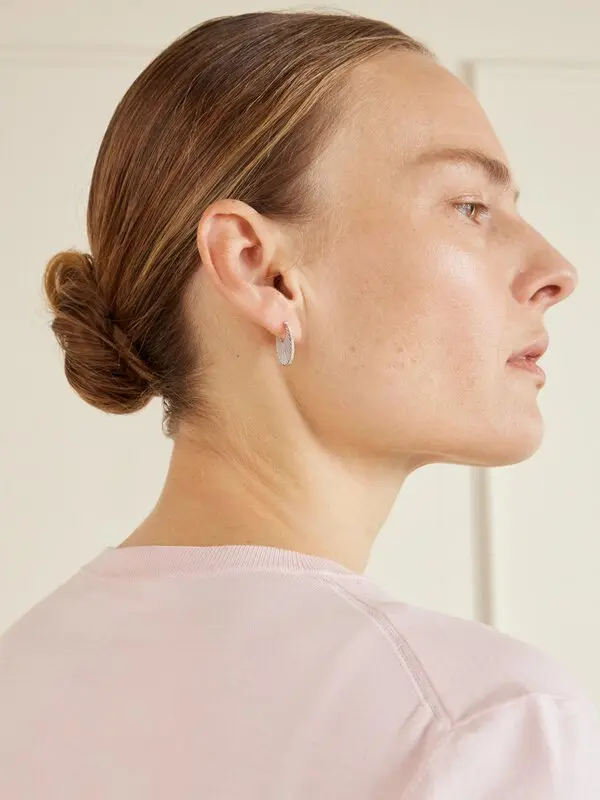 L’ATELIER NAWBAR Flat Ray Diamond Hoop Earrings
