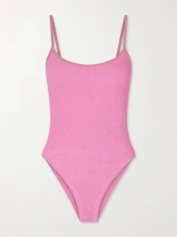 Hunza G Pamela Seersucker Swimsuit - Pink