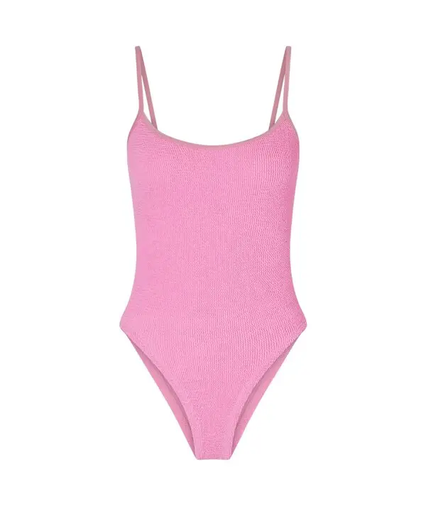 Hunza G Pamela Original Crinkle One Piece Swimsuit - Pink