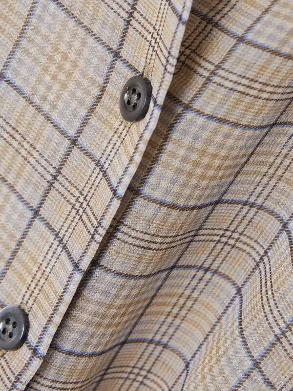 FRAME Plaid Silk-chiffon Shirt